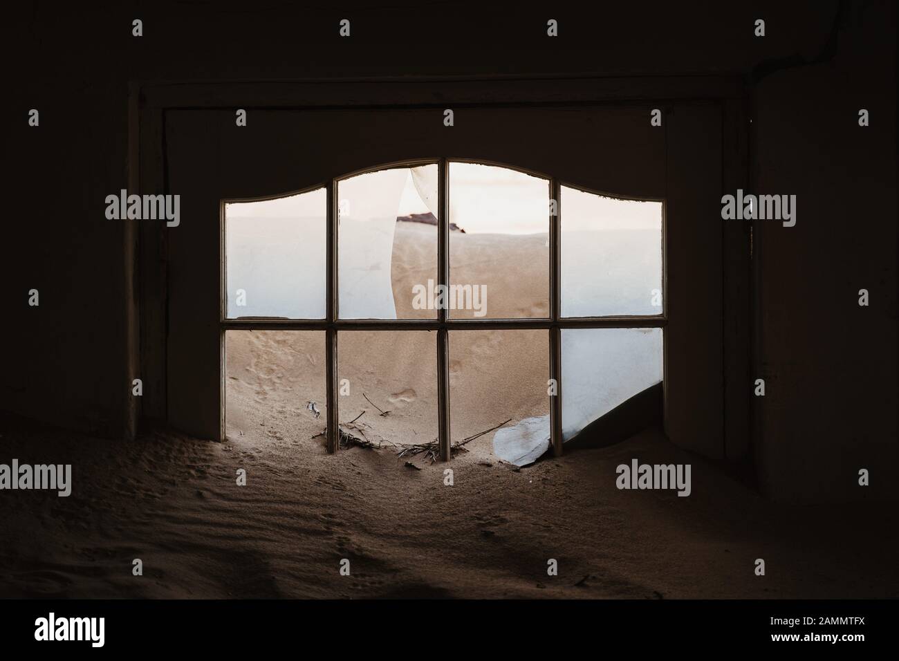 Sand has invaded and taken over this house - concept photo Stock Photo ...