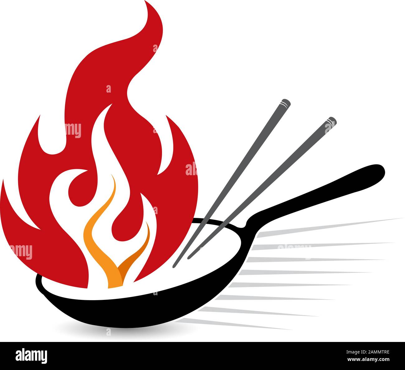 Pan fire logo restaurant logo design hi-res stock photography and ...