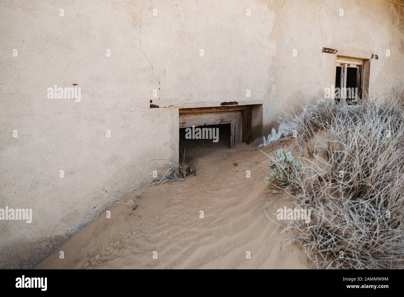 concept photo for decay and time passing when sand enters ruined ...
