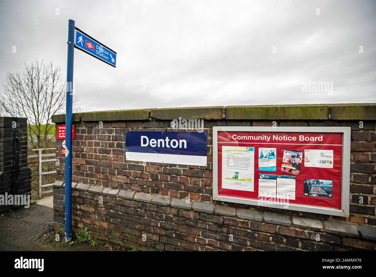 The entrance to Denton Station, in Greater Manchester, which has tied ...