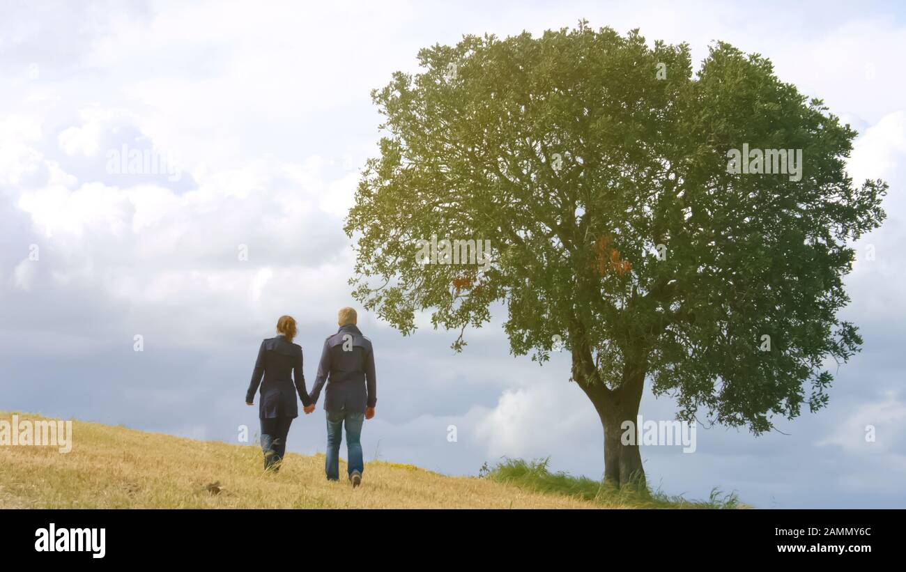 Romantic couple holding hands, walking life journey together, family ...