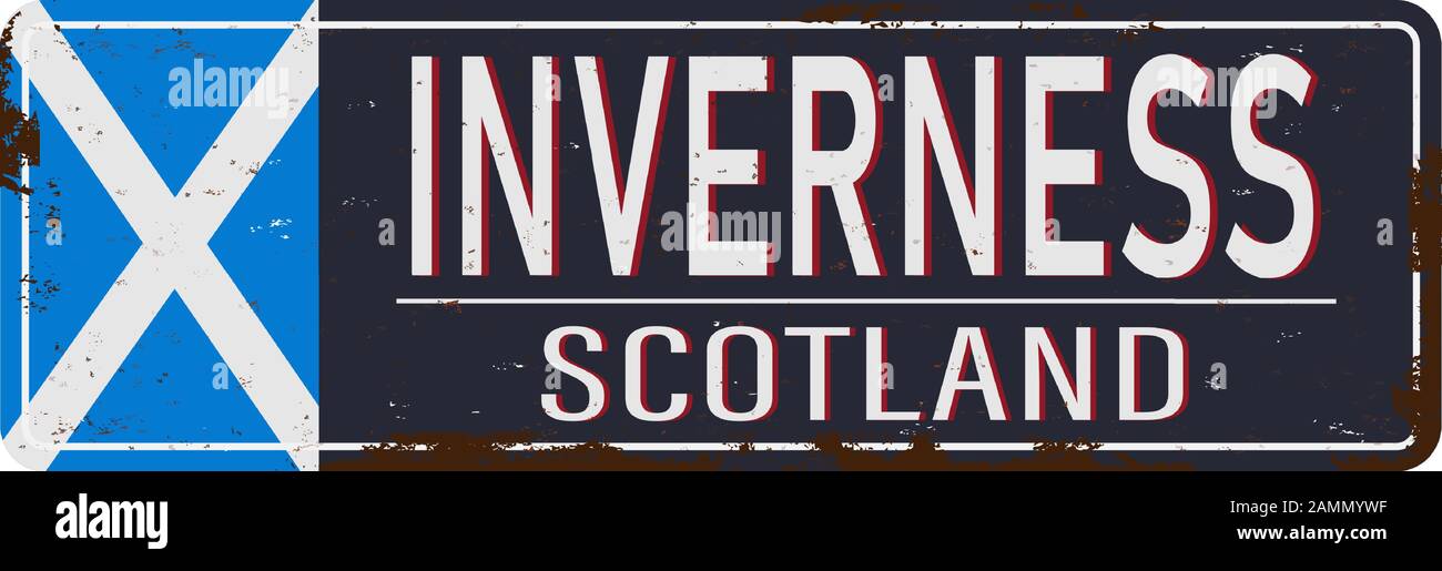 Welcome city inverness sign capital Stock Vector Images - Alamy