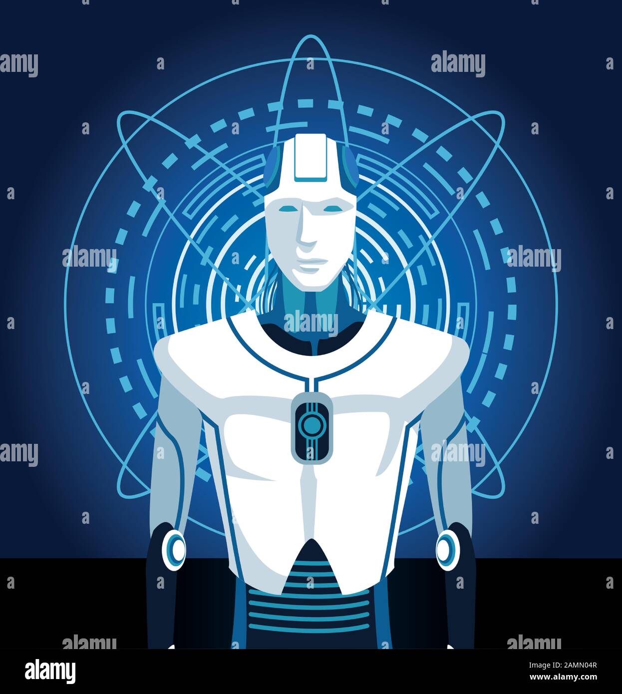 artificial intelligence technology cyborg machine robot Stock Vector ...