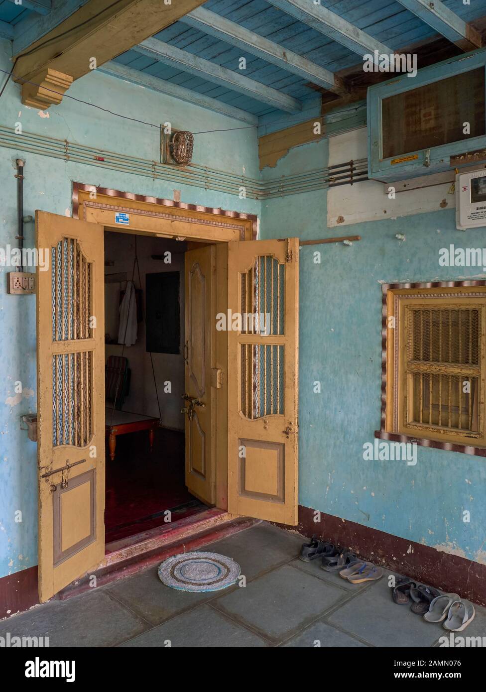 04 Mar 2019 Wooden Door Pillar beam at veranda or verandah of Old House ...