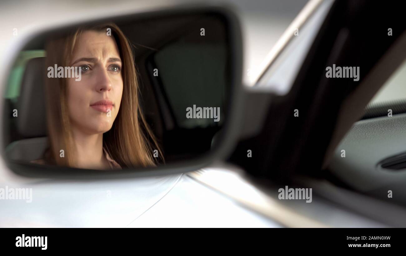 Car woman tears crying girl hi-res stock photography and images - Alamy