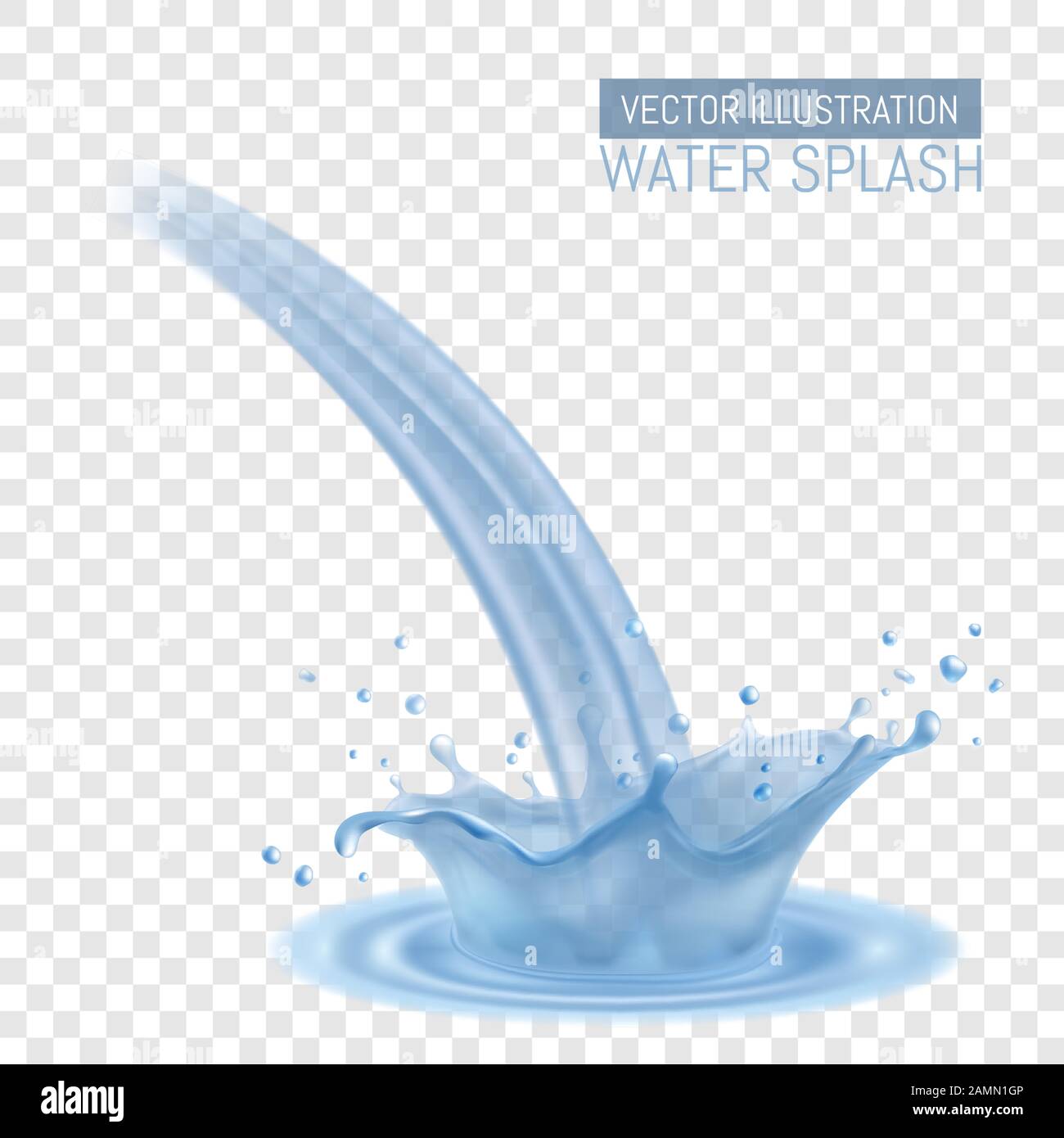 Realistic Water splash. Water crown and spray, waves on surface Stock ...