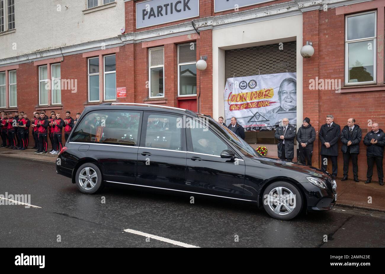 The funeral cortege of Euromillions winner Colin Weir passes Partick ...