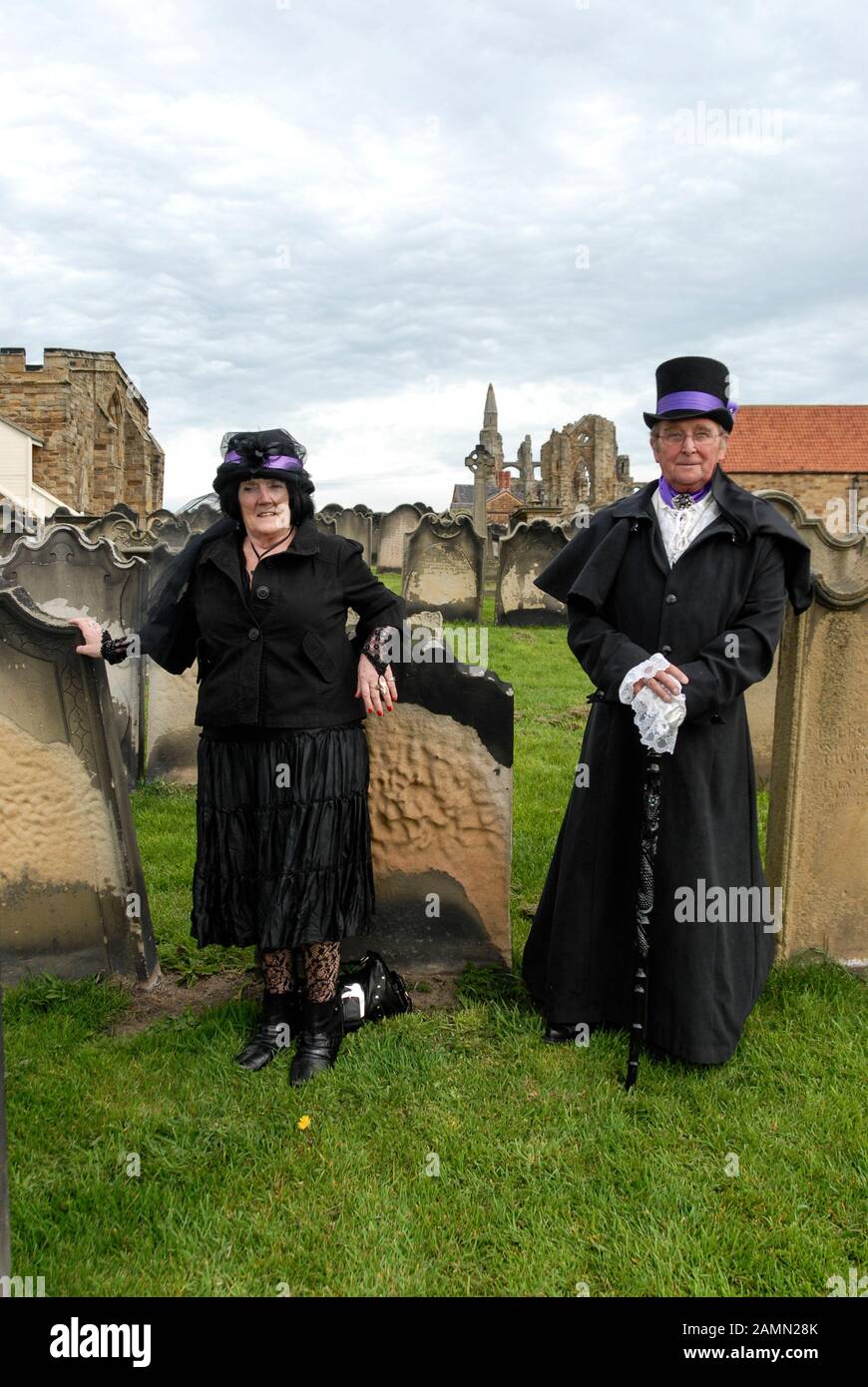 Goth Convention weekend at Whitby, North Yorkshire in Britain Hundreds ...