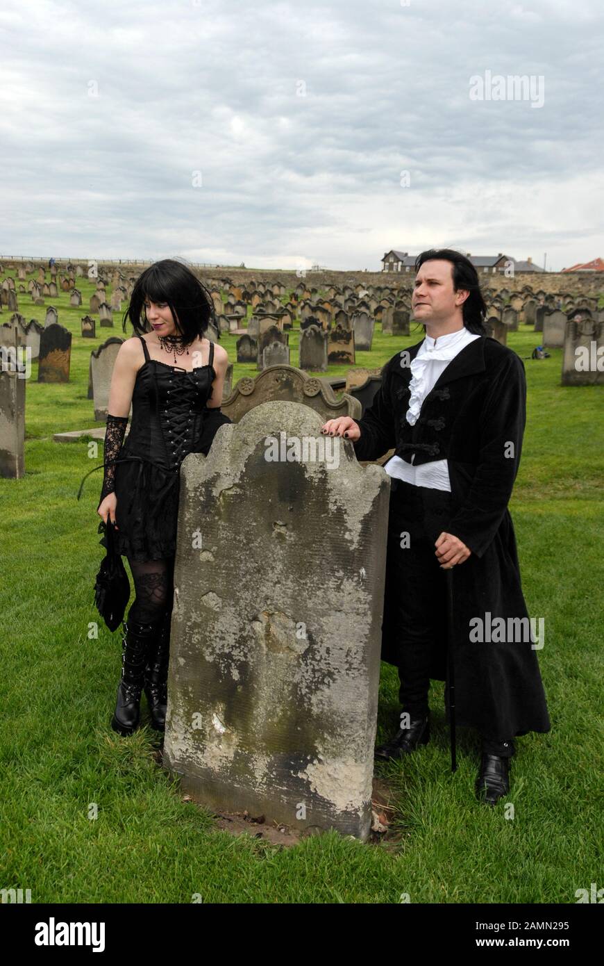 Goth Convention weekend at Whitby, North Yorkshire in Britain Hundreds ...