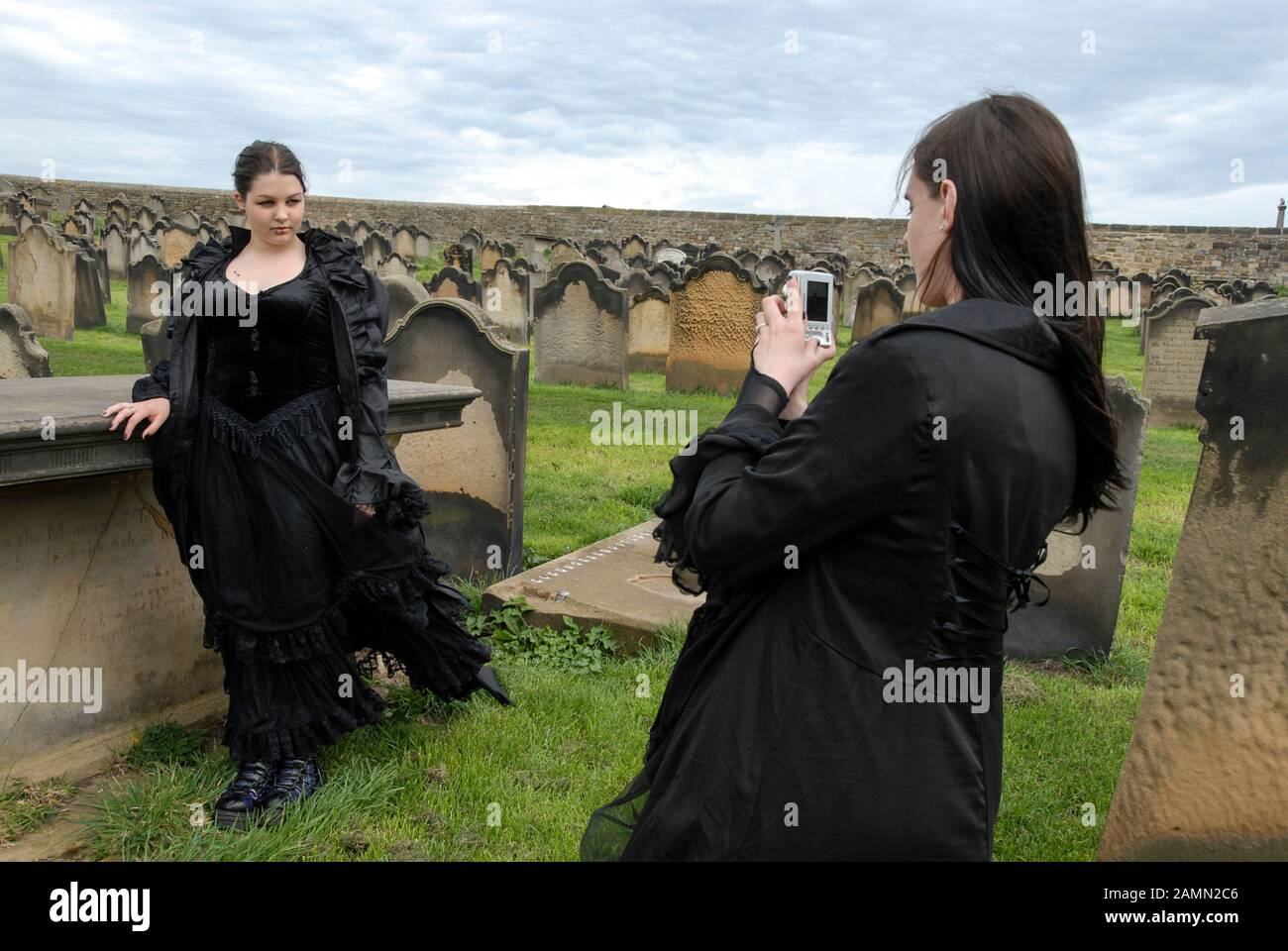 Goth Convention weekend at Whitby, North Yorkshire in Britain Hundreds ...
