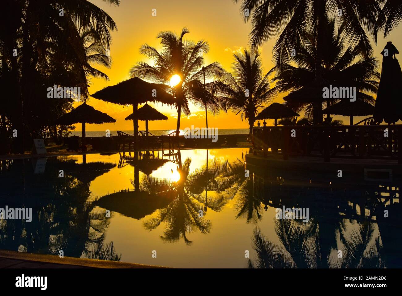 Sunset and sunsets on the beach in Kenya Stock Photo - Alamy