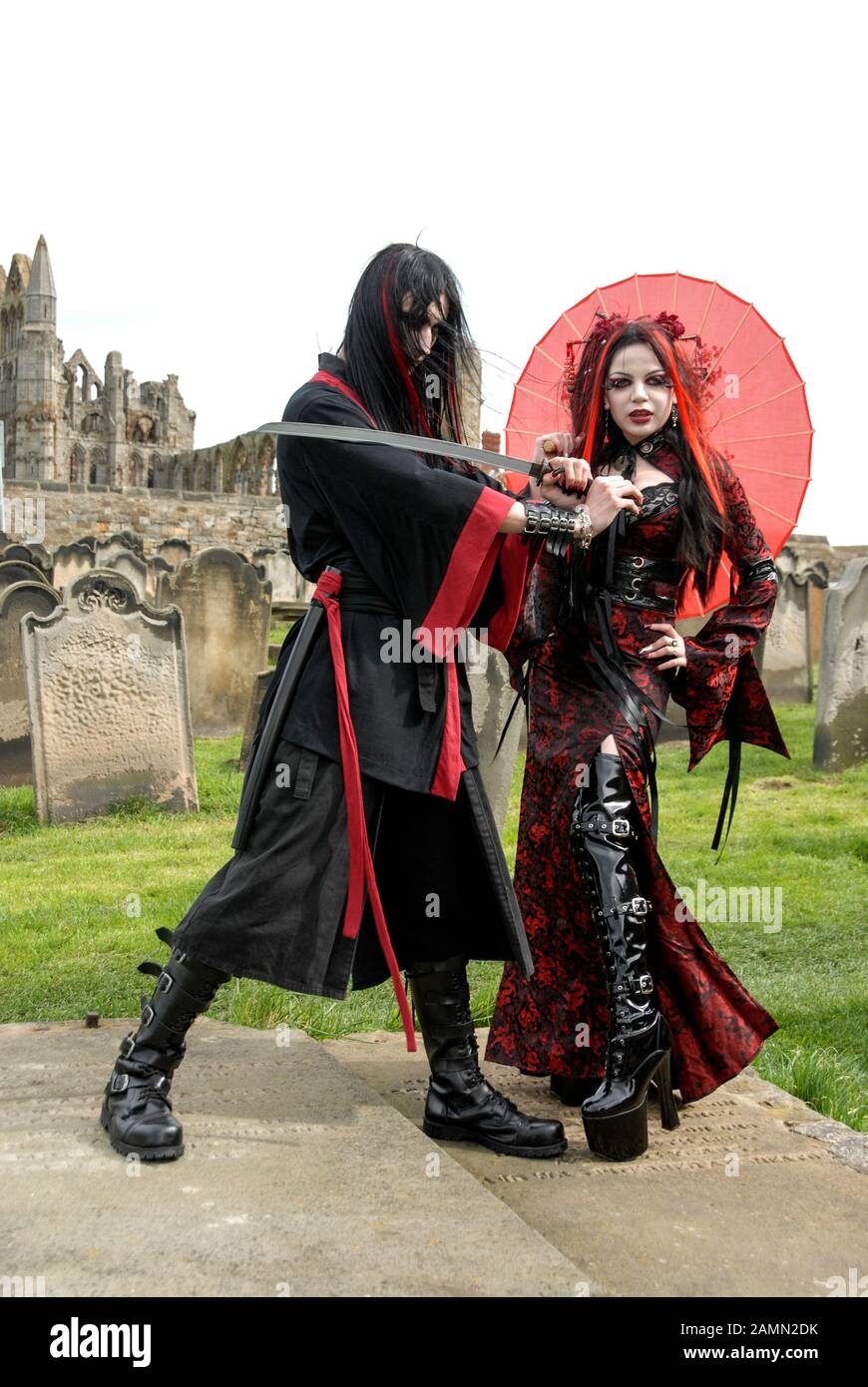 Goth Convention weekend at Whitby, North Yorkshire in Britain Hundreds ...