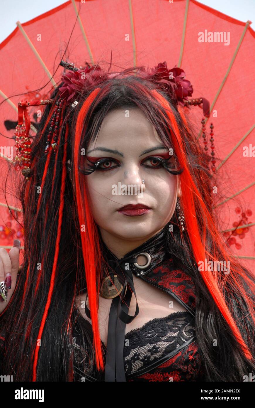 Goth Convention weekend at Whitby, North Yorkshire in Britain Hundreds ...