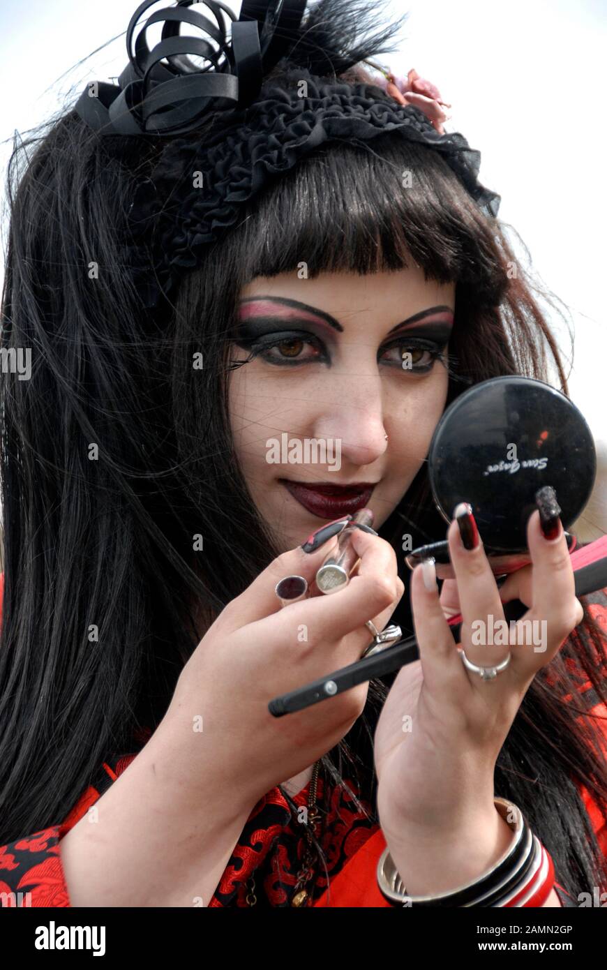 Goth Convention weekend at Whitby, North Yorkshire in Britain Hundreds ...