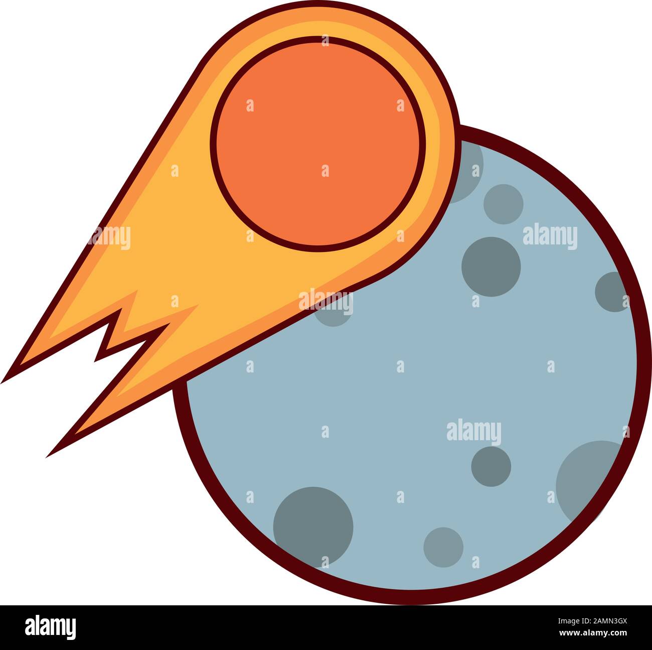 moon night with meteorite isolated icon Stock Vector Image & Art - Alamy