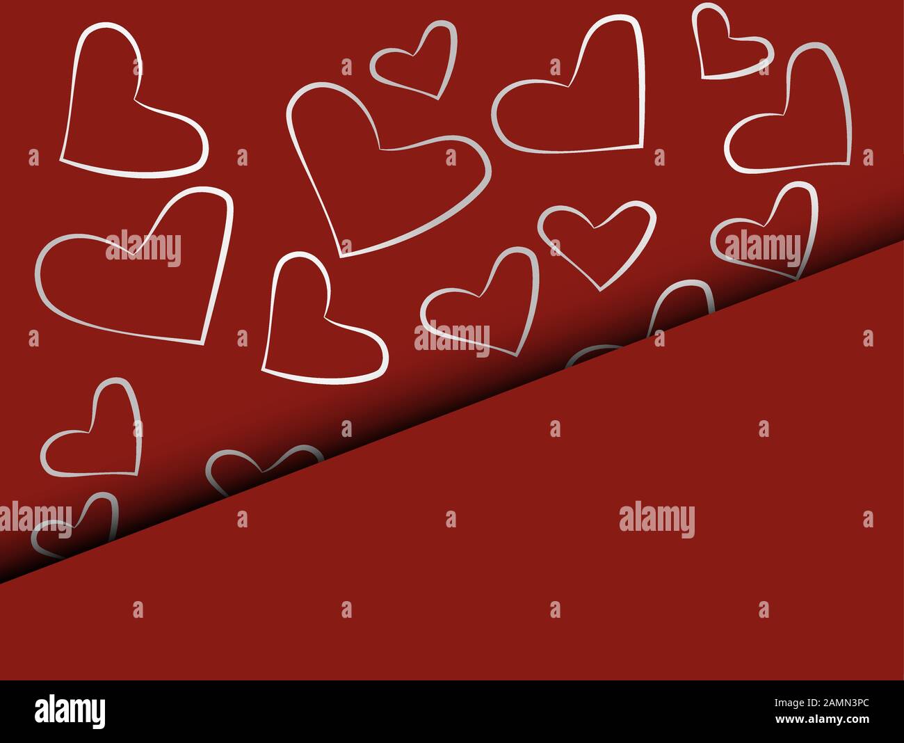 Valentine love red background. Abstract hearts in abstract style on red ...