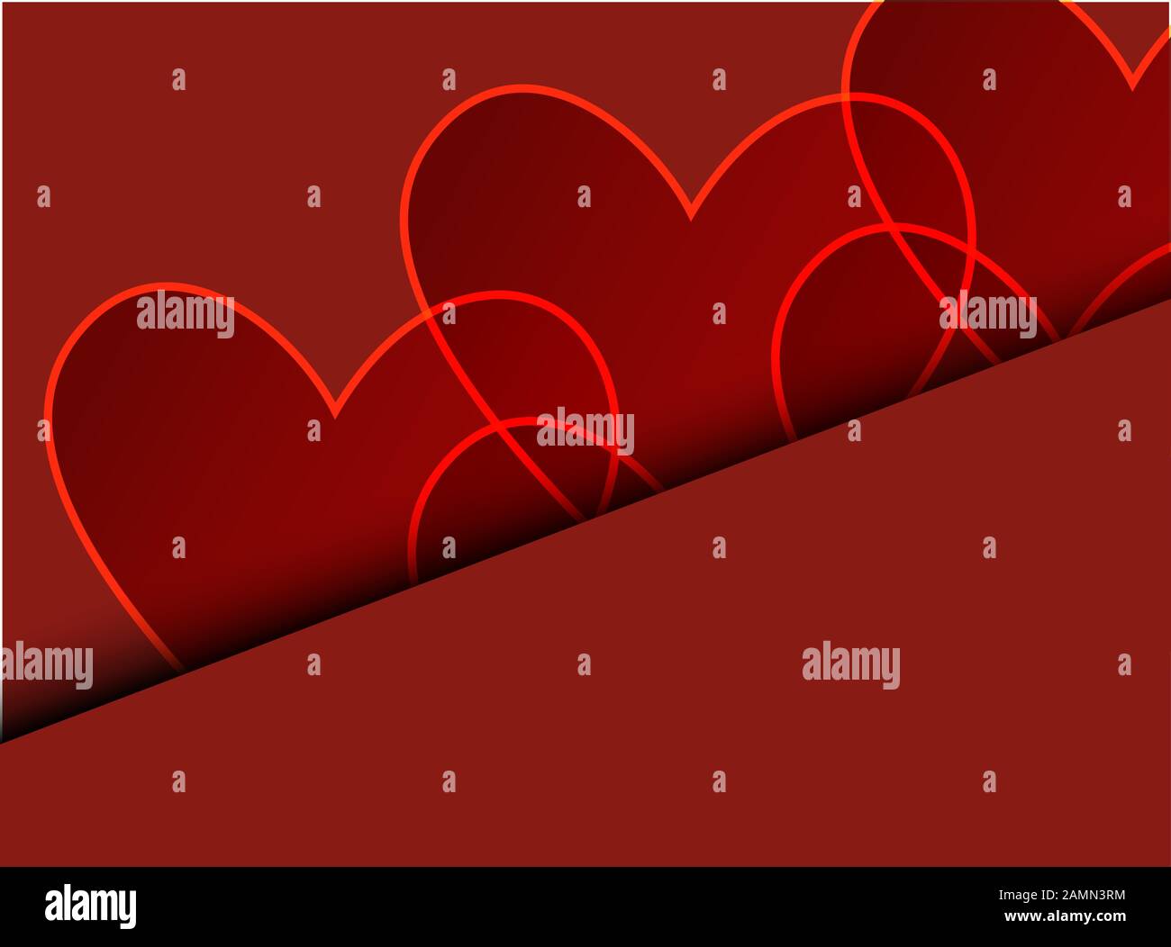 Valentine love red background. Abstract hearts in abstract style on red ...
