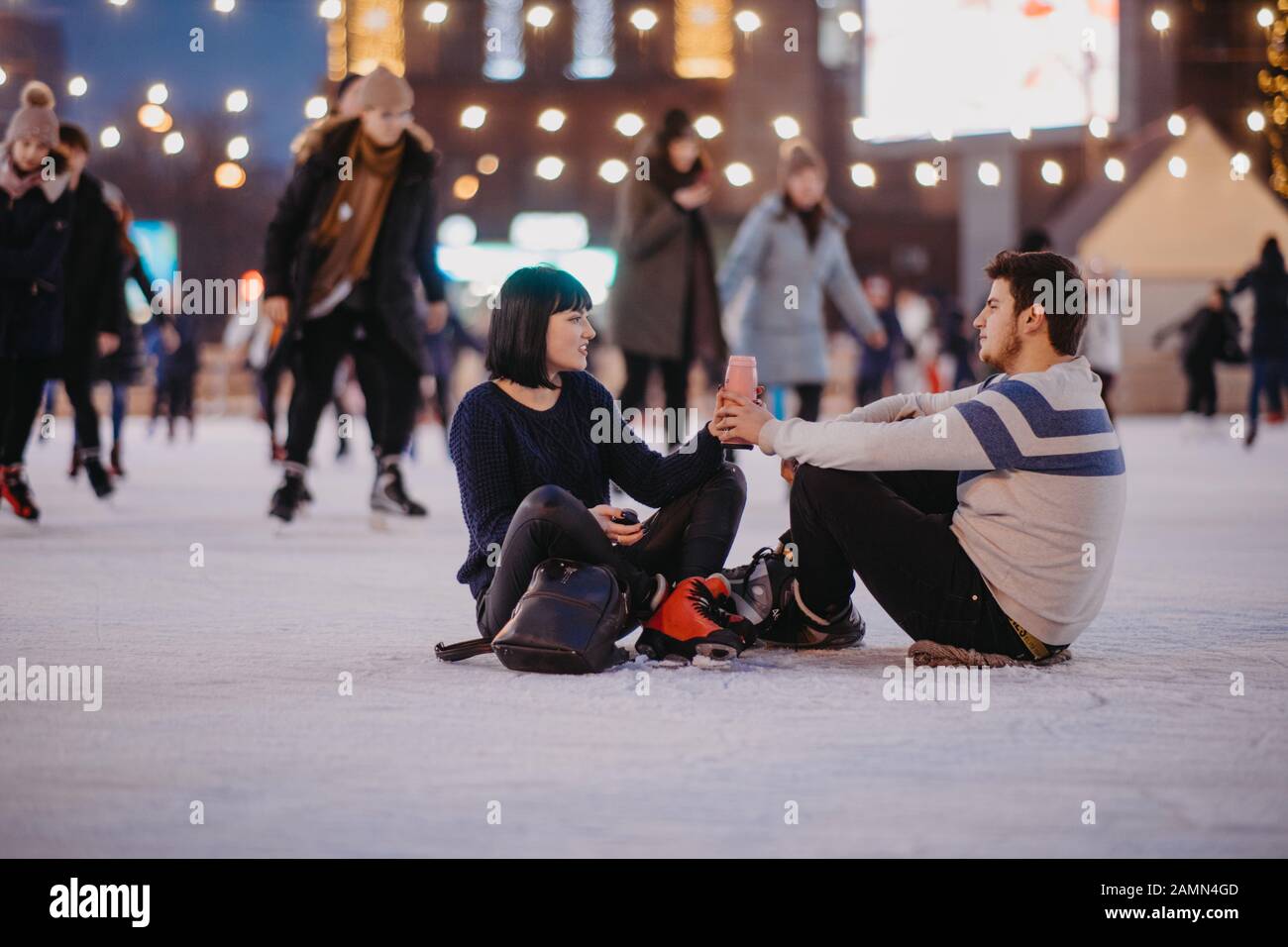Woman drinks from thermos hi-res stock photography and images - Alamy