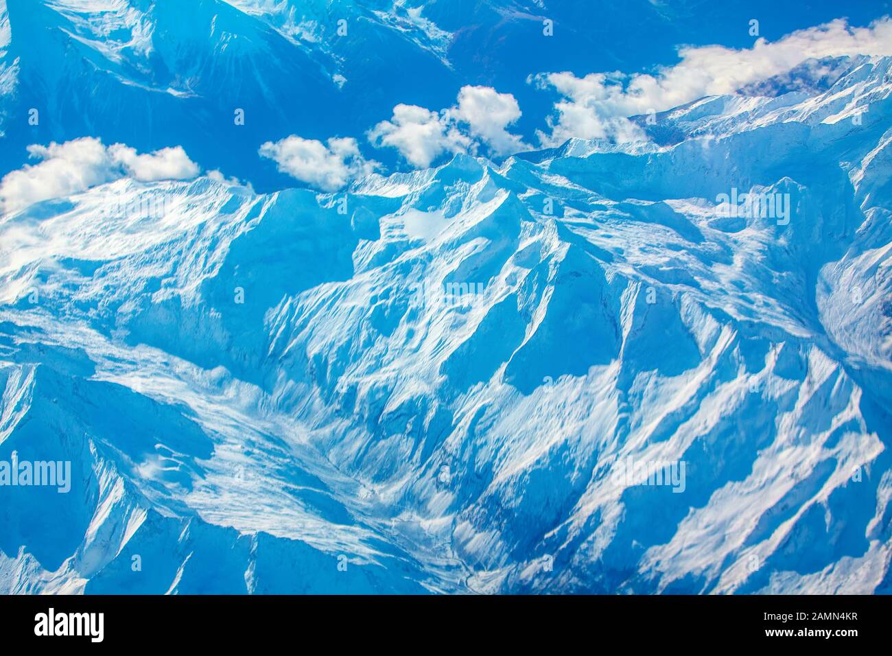 aerial scenery of majestic snowy mountains Stock Photo - Alamy