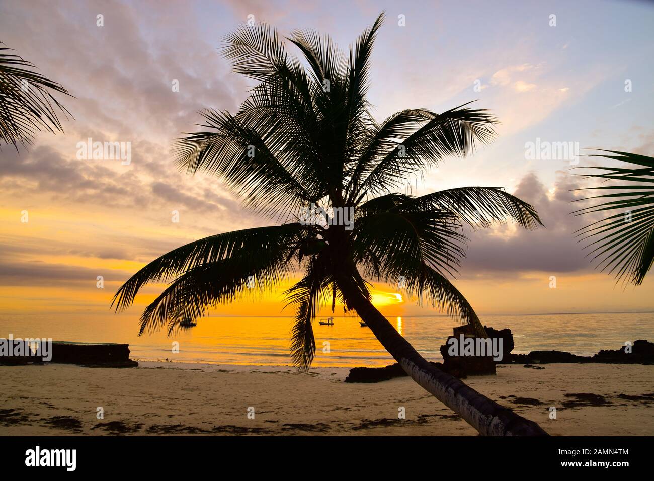 Sunset and sunsets on the beach in Kenya Stock Photo - Alamy