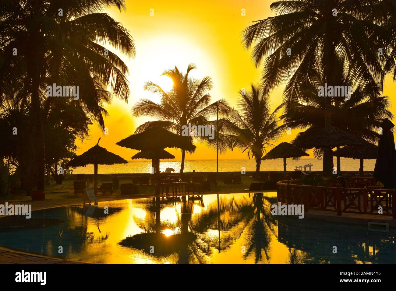 Sunset and sunsets on the beach in Kenya Stock Photo - Alamy