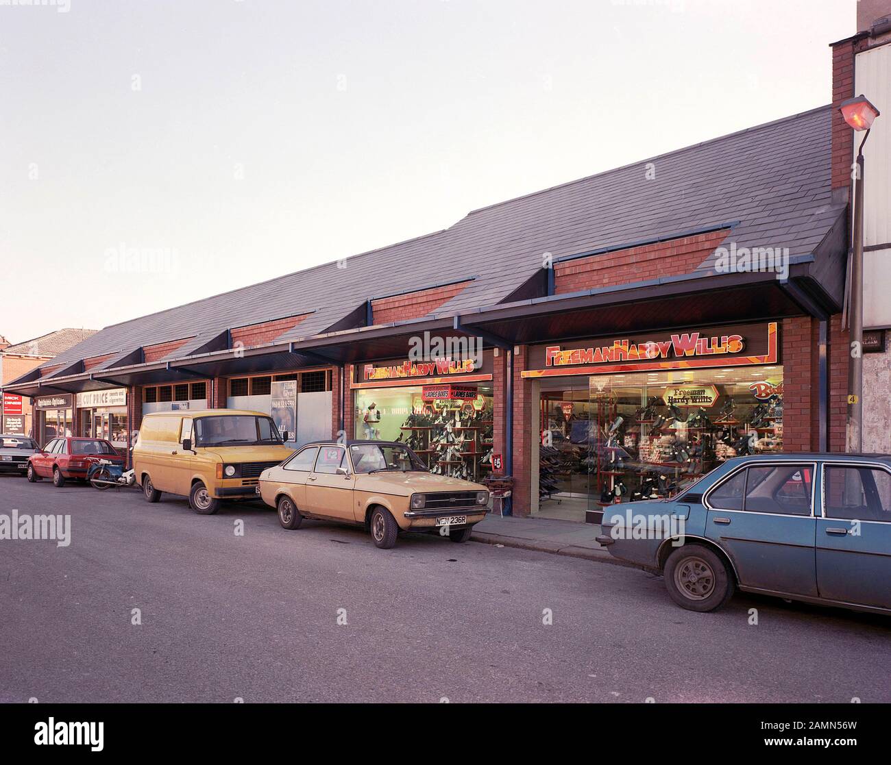 1985, retail street scene at Bury, Lancashire, North West England, UK ...