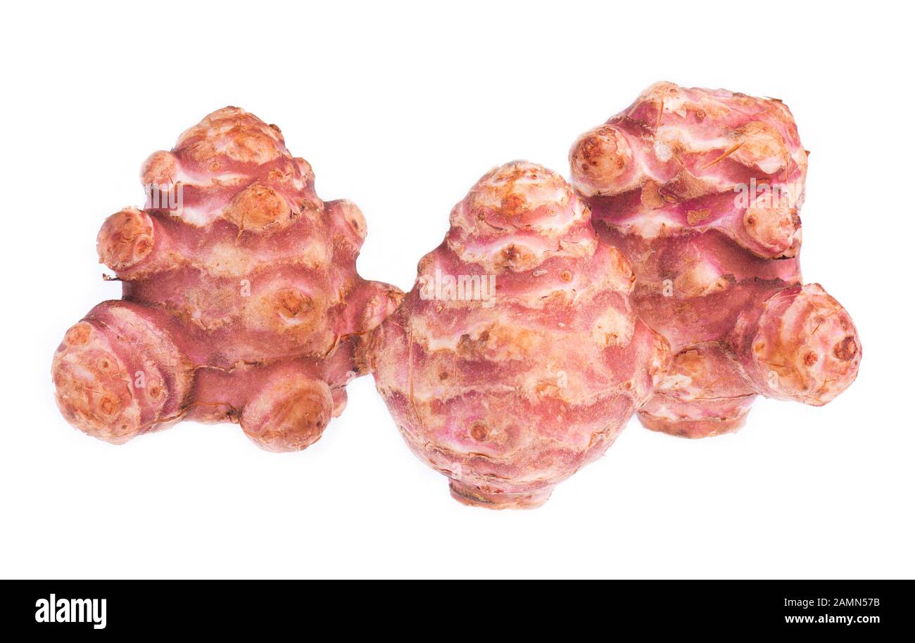 Jerusalem artichoke isolated on a white background, vegetables Stock ...