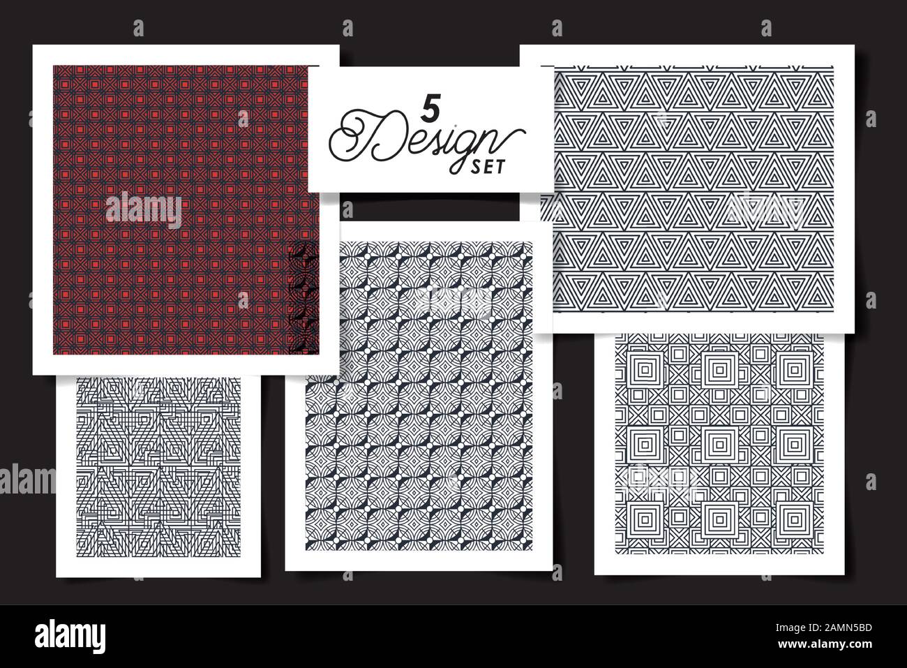 Five patterns Stock Vector Images - Alamy