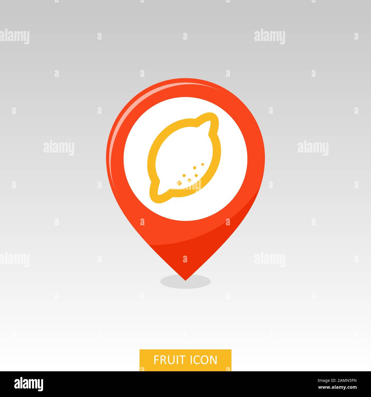 Lemon, lime pin map icon. Lemon citrus fruit sign. Map pointer. Map ...