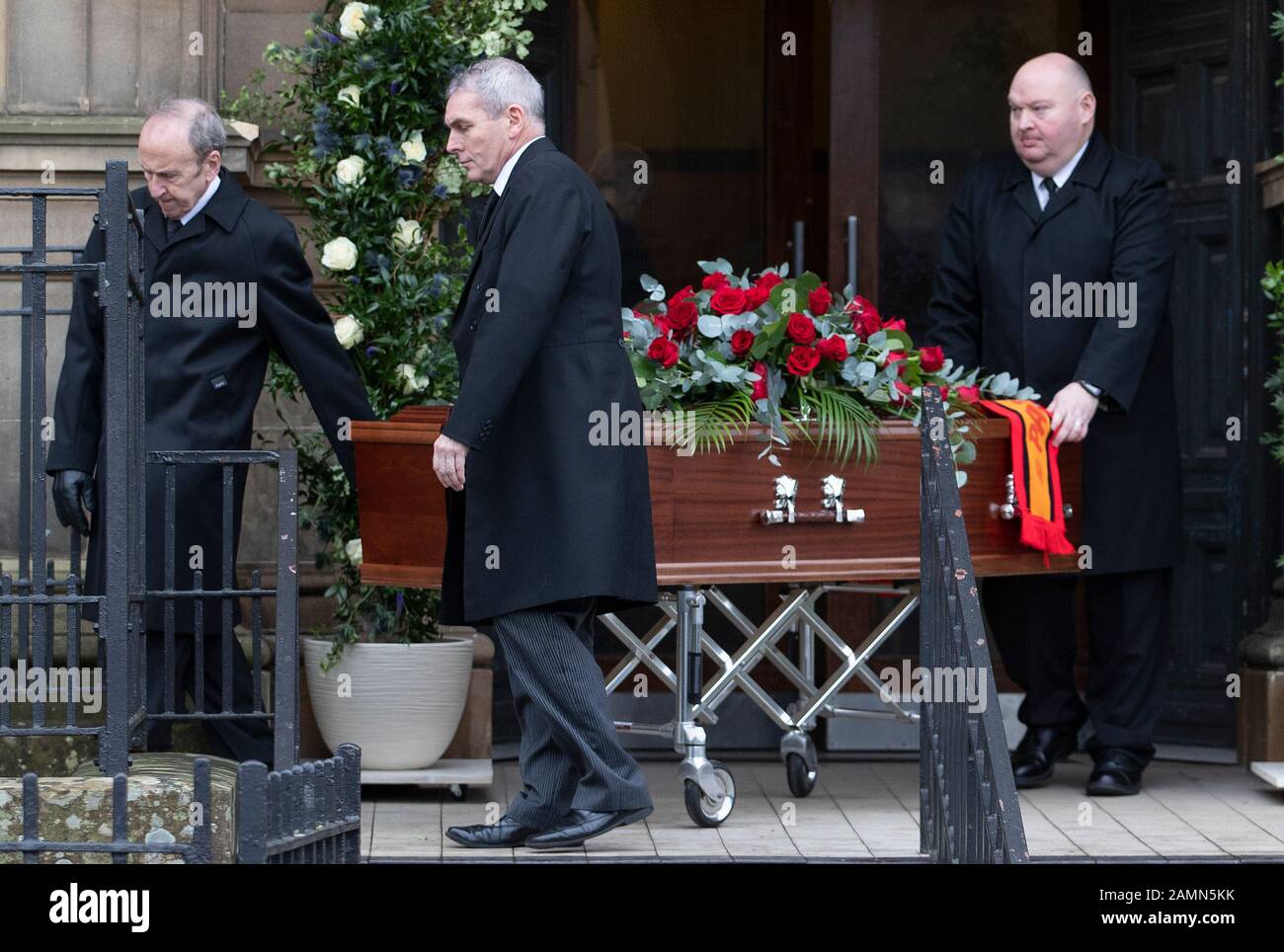The coffin leaves after the funeral service of Euromillions winner ...
