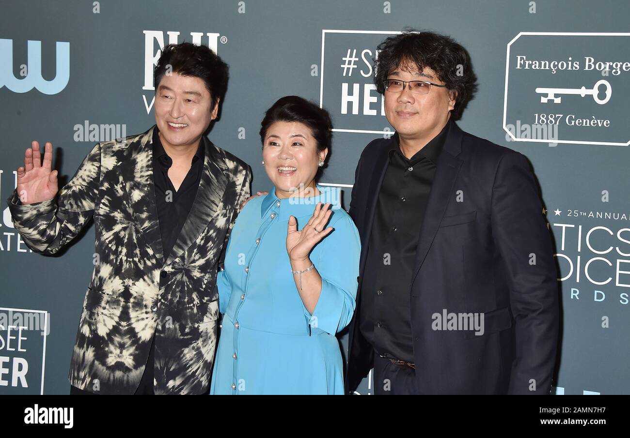 SANTA MONICA, CA - JANUARY 12: (L-R) Song Kang Ho, Jang Hye-jin and ...