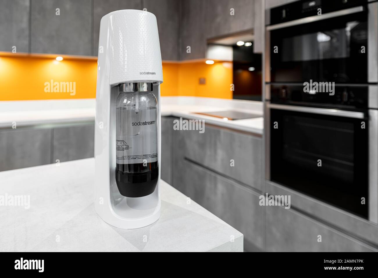 Sodastream in a modern contemporary grey kitchen Stock Photo - Alamy