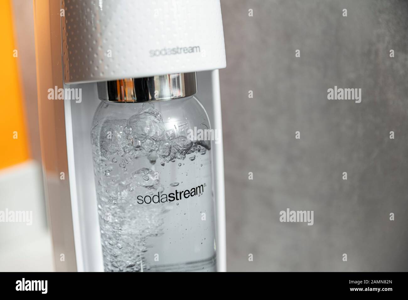 Sodastream in a modern contemporary grey kitchen Stock Photo - Alamy