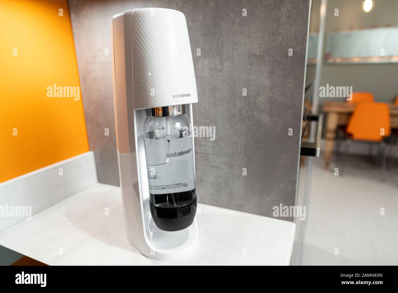 Sodastream in a modern contemporary grey kitchen Stock Photo - Alamy