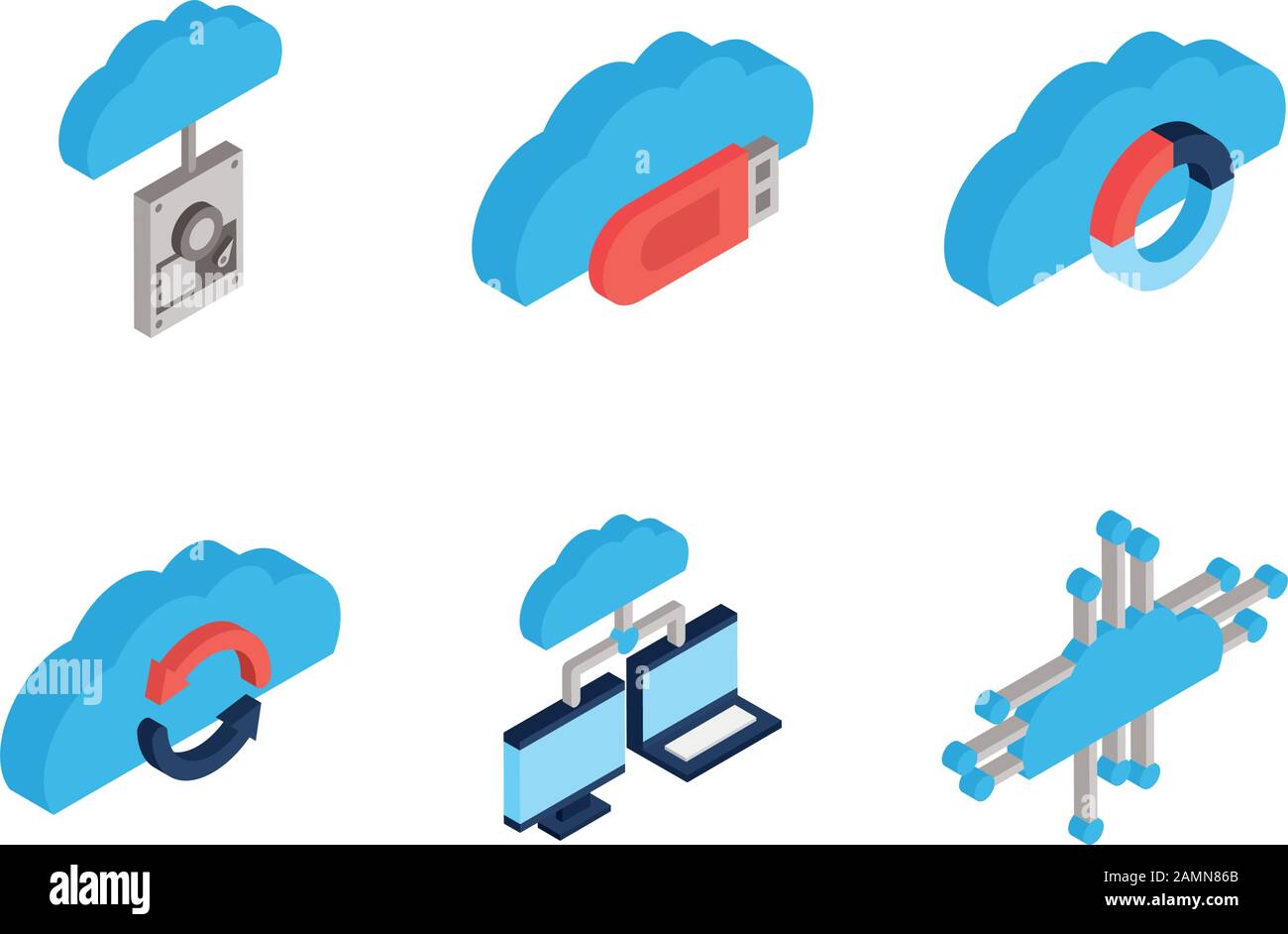bundle of cloud computing tech icons Stock Vector Image & Art - Alamy