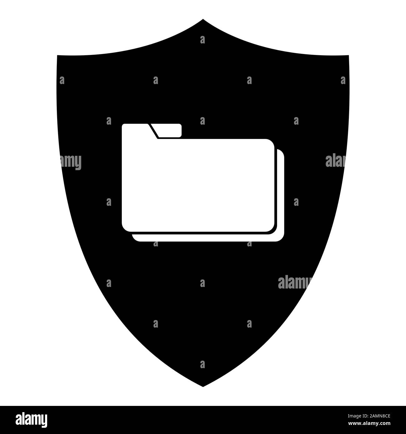 Shield file folder icon Black and White Stock Photos & Images - Alamy