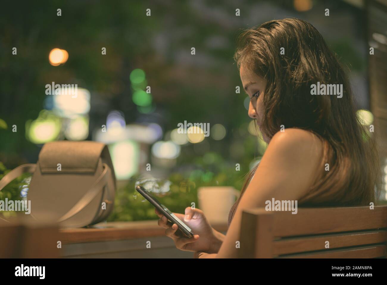 Woman face night side hi-res stock photography and images - Alamy