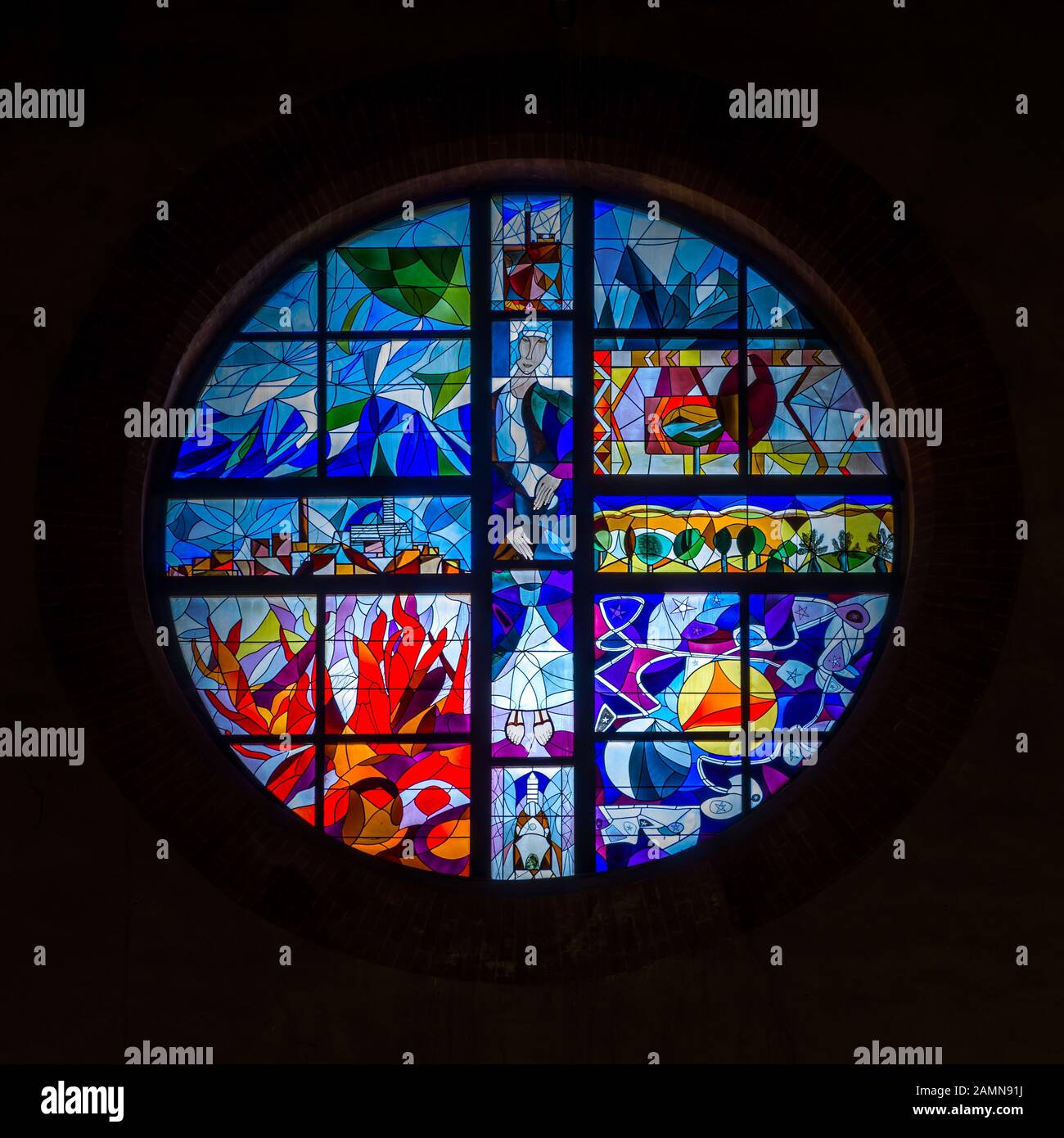Sun light through a stained glass window hi-res stock photography and ...