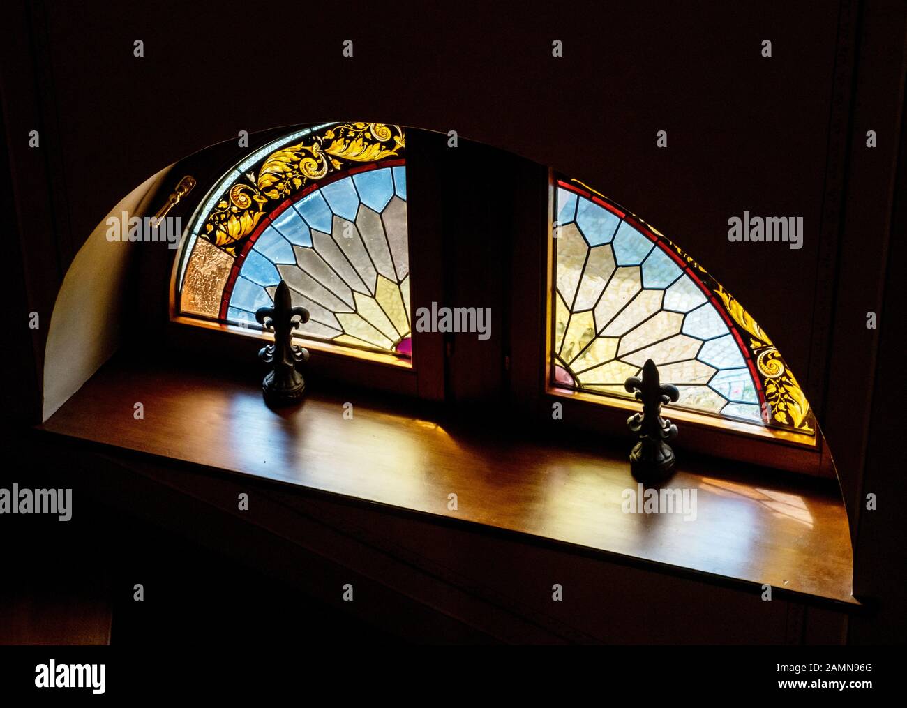 Sun light through a stained glass window hi-res stock photography and ...