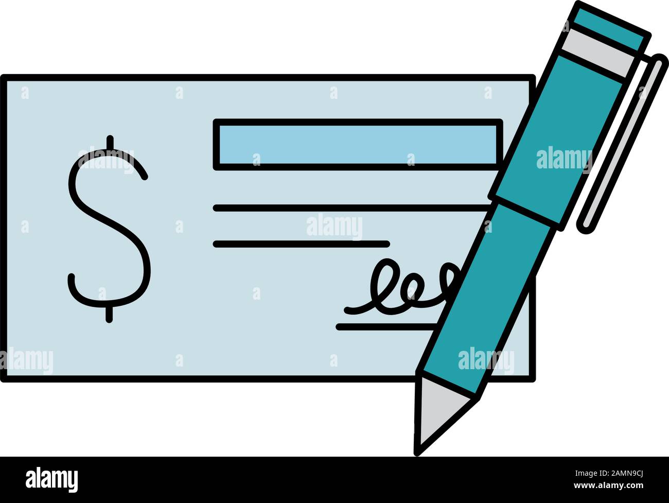 Isolated money check and pen vector design Stock Vector Image & Art - Alamy