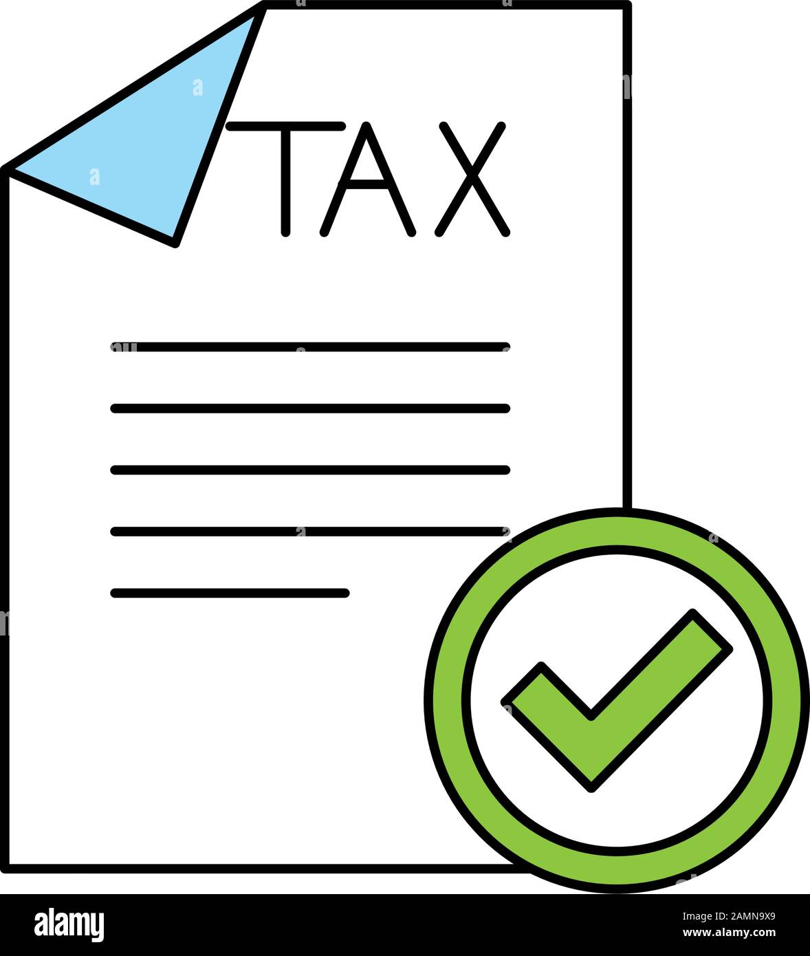 Isolated tax document and check mark vector design Stock Vector Image ...