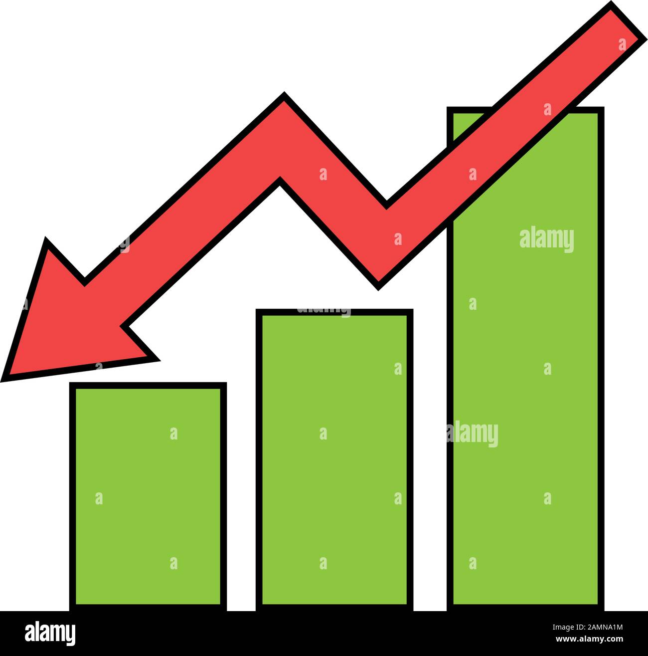 Isolated Workflow Bars With Decrease Arrow Vector Design Stock Vector Image And Art Alamy