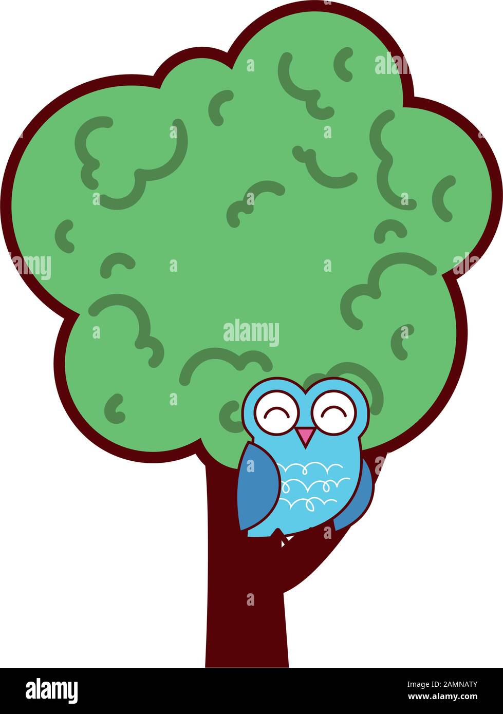 Owl forest landscape Cut Out Stock Images & Pictures - Alamy