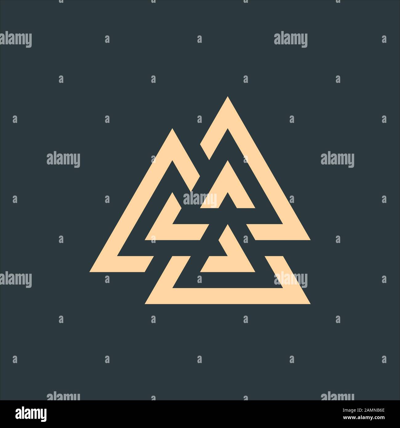 Geometric triangle unity or trinity abstract logo design. Technology ...