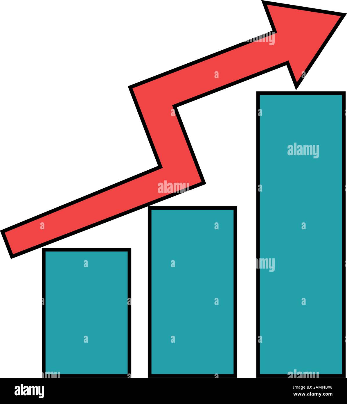 Isolated Workflow Bars With Increase Arrow Vector Design Stock Vector Image And Art Alamy