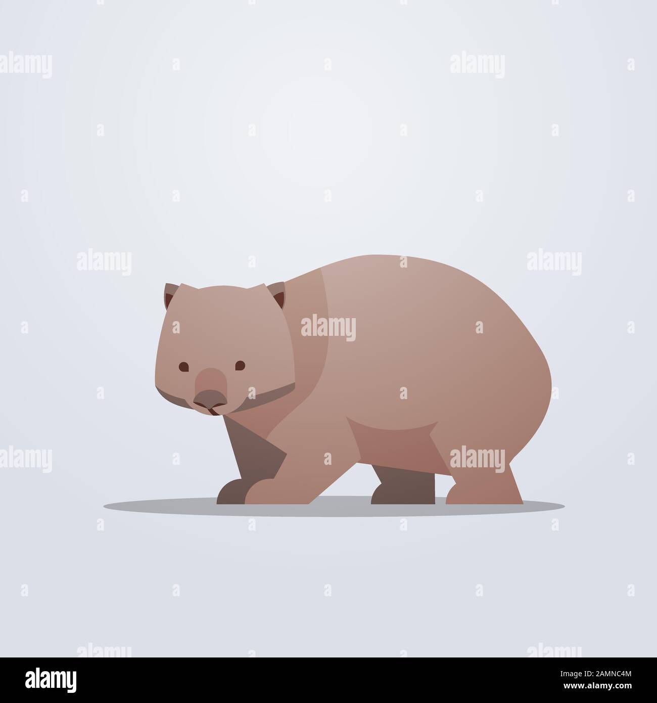 wombat icon cute cartoon wild animal symbol with shadow wildlife ...