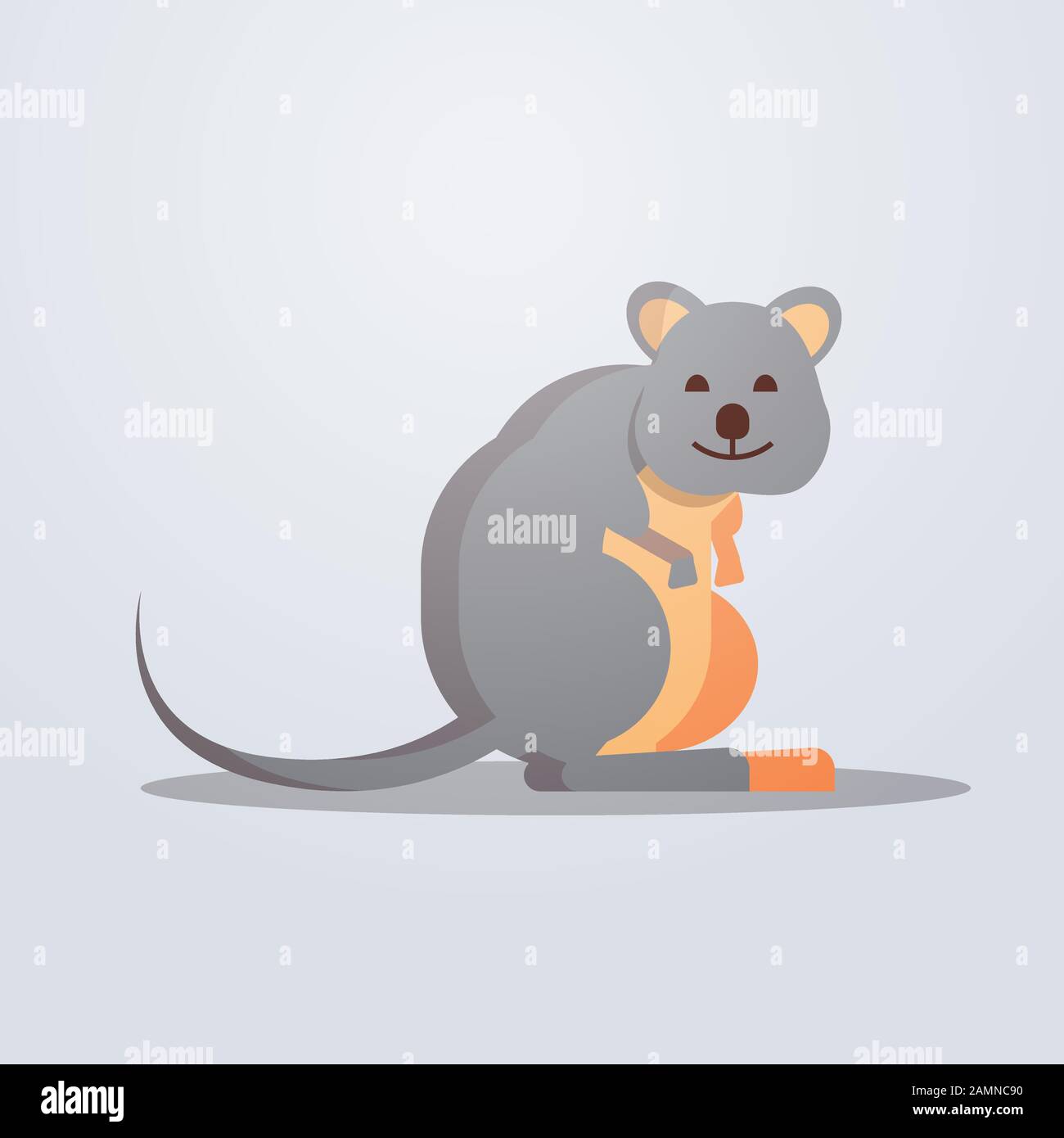 quokka icon cute cartoon wild animal symbol with shadow wildlife ...