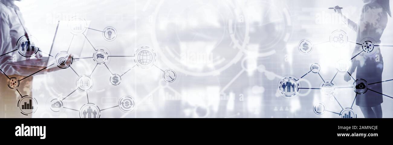 Abstract internet of thing technology automation smart industry website ...