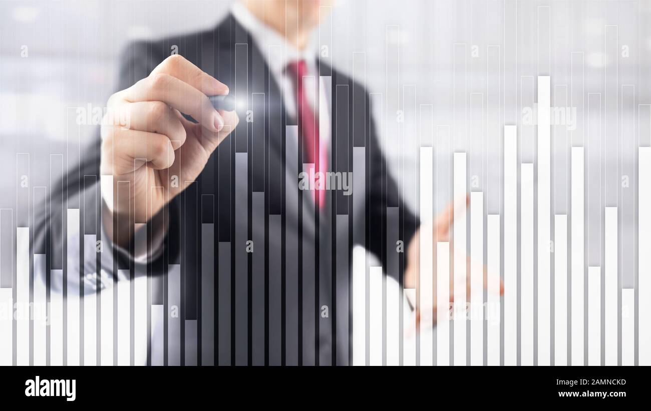 Business and finance graph on blurred background. Trading, investment ...