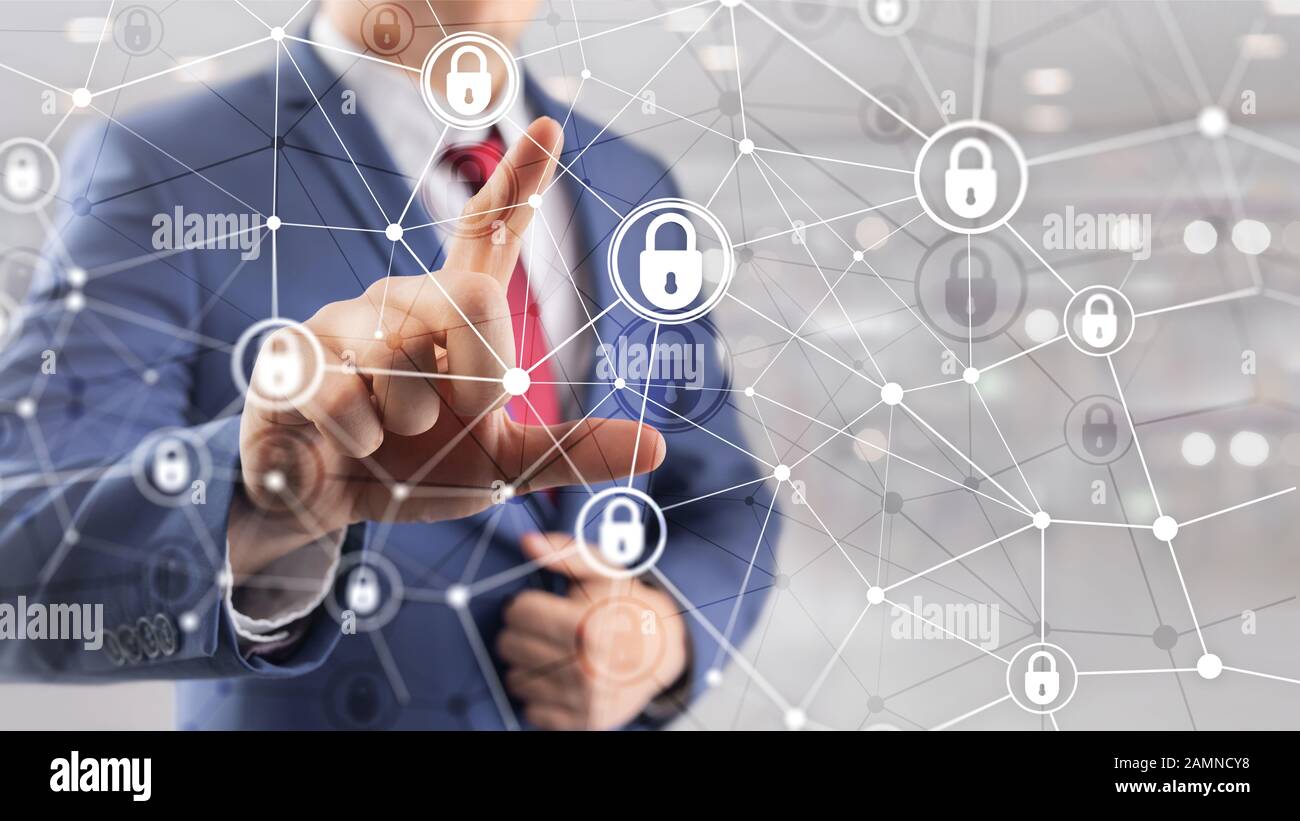 Cyber security, information privacy, data protection concept on modern ...